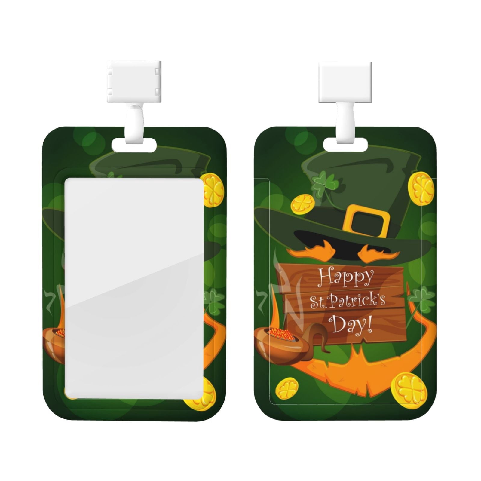 BQQLLBD Happy St. Patrick's Day Badge Holder with Lanyard Vertical ID ...