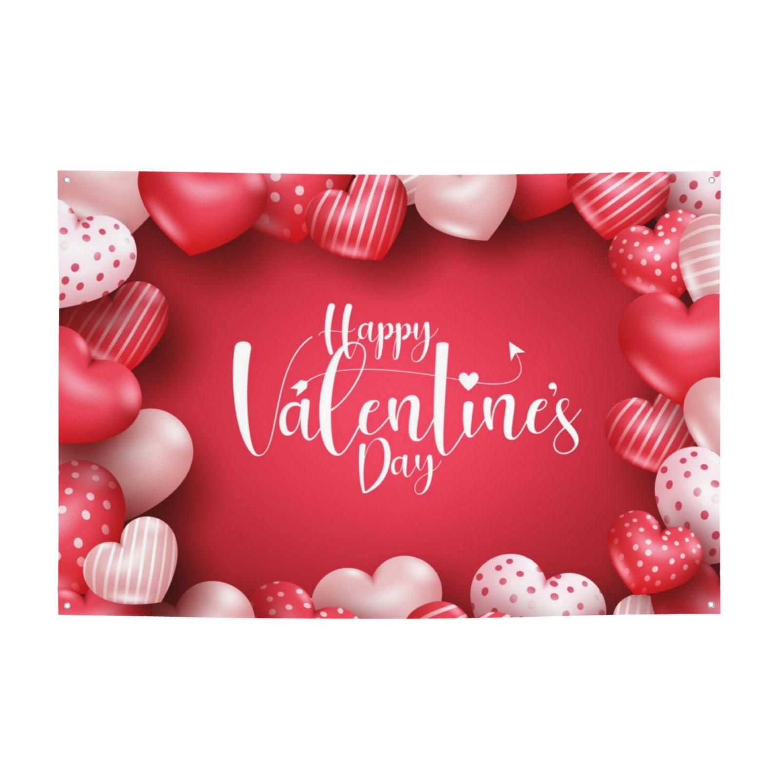 BQQLLBD Happy Valentine's Day Banner Backdrop Porch Sign 47 x 71 inches ...