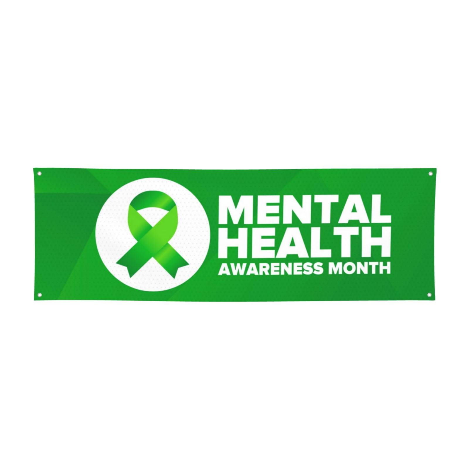 BQQLLBD In May We Wear Green Mental Health Awareness Month Banner ...