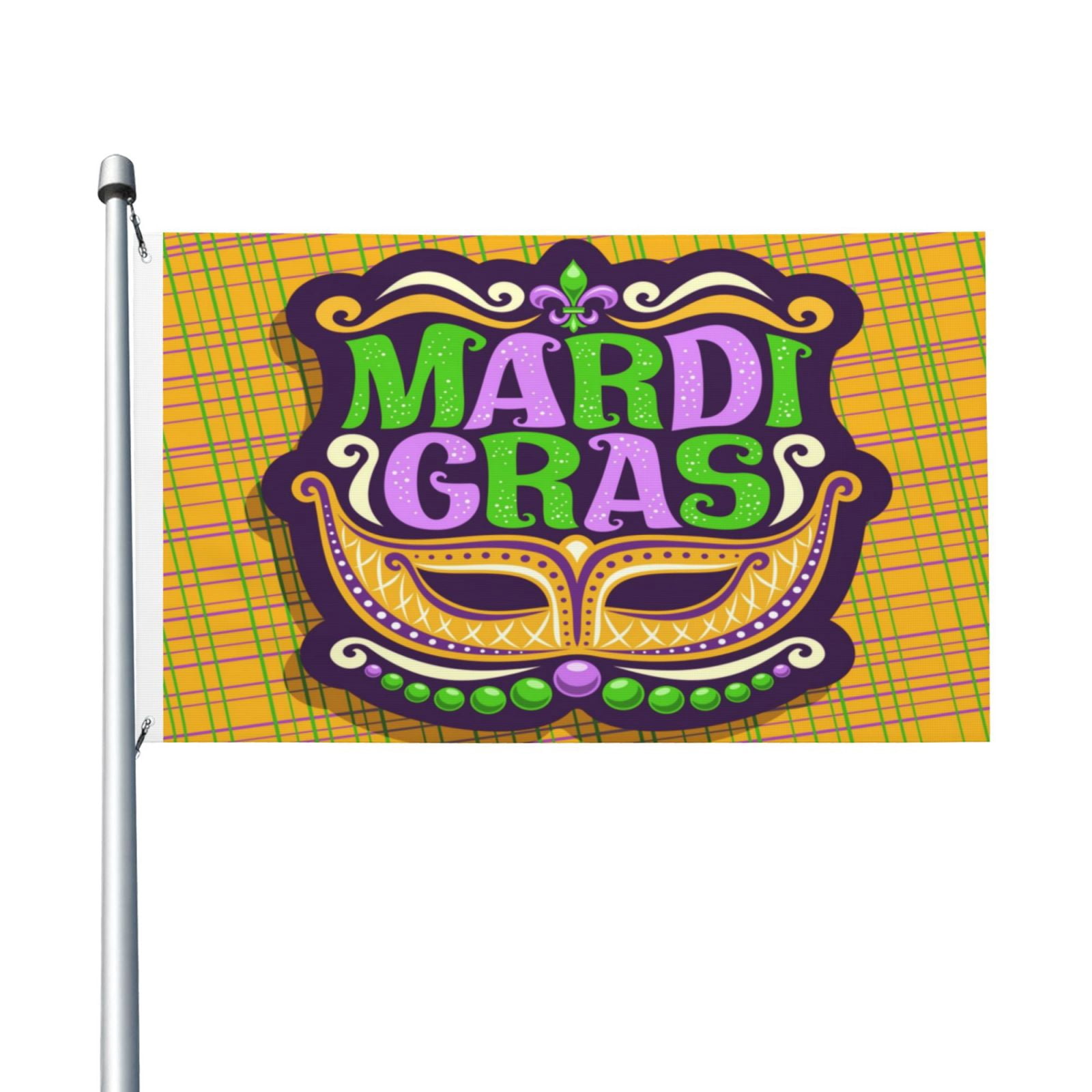 BQQLLBD Mardi Gras Garden Flags 3 x 5 ft Polyester Flag Double Sided ...