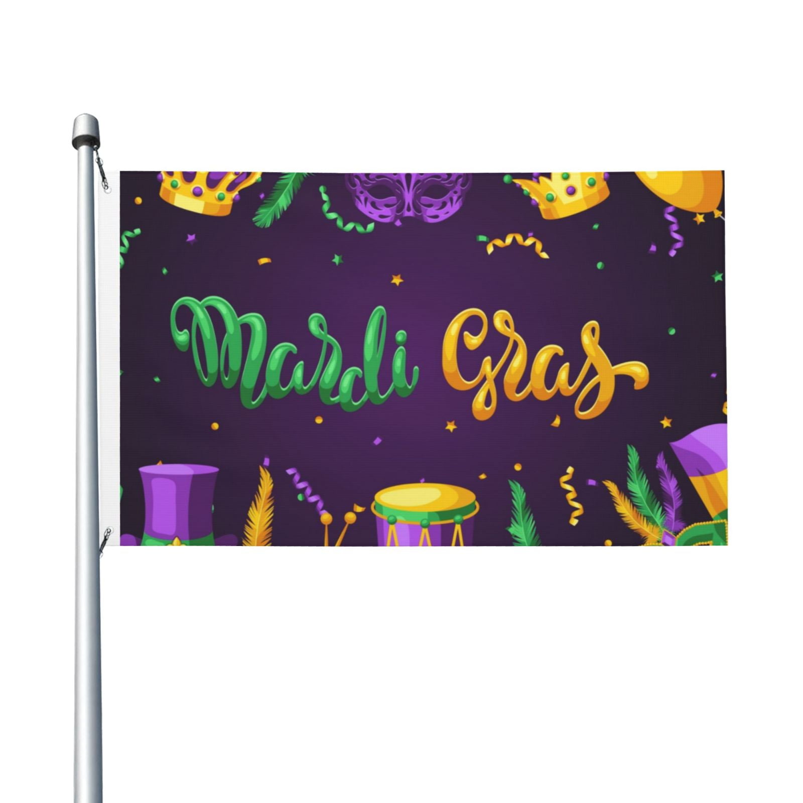 BQQLLBD Mardi Gras Garden Flags 3 x 5 ft Polyester Flag Double Sided ...