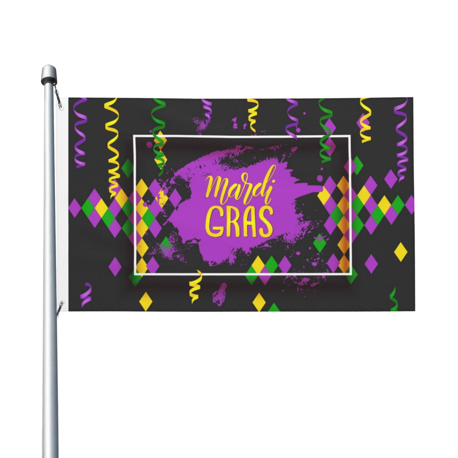 BQQLLBD Mardi Gras Garden Flags 3 x 5 ft Polyester Flag Double Sided ...