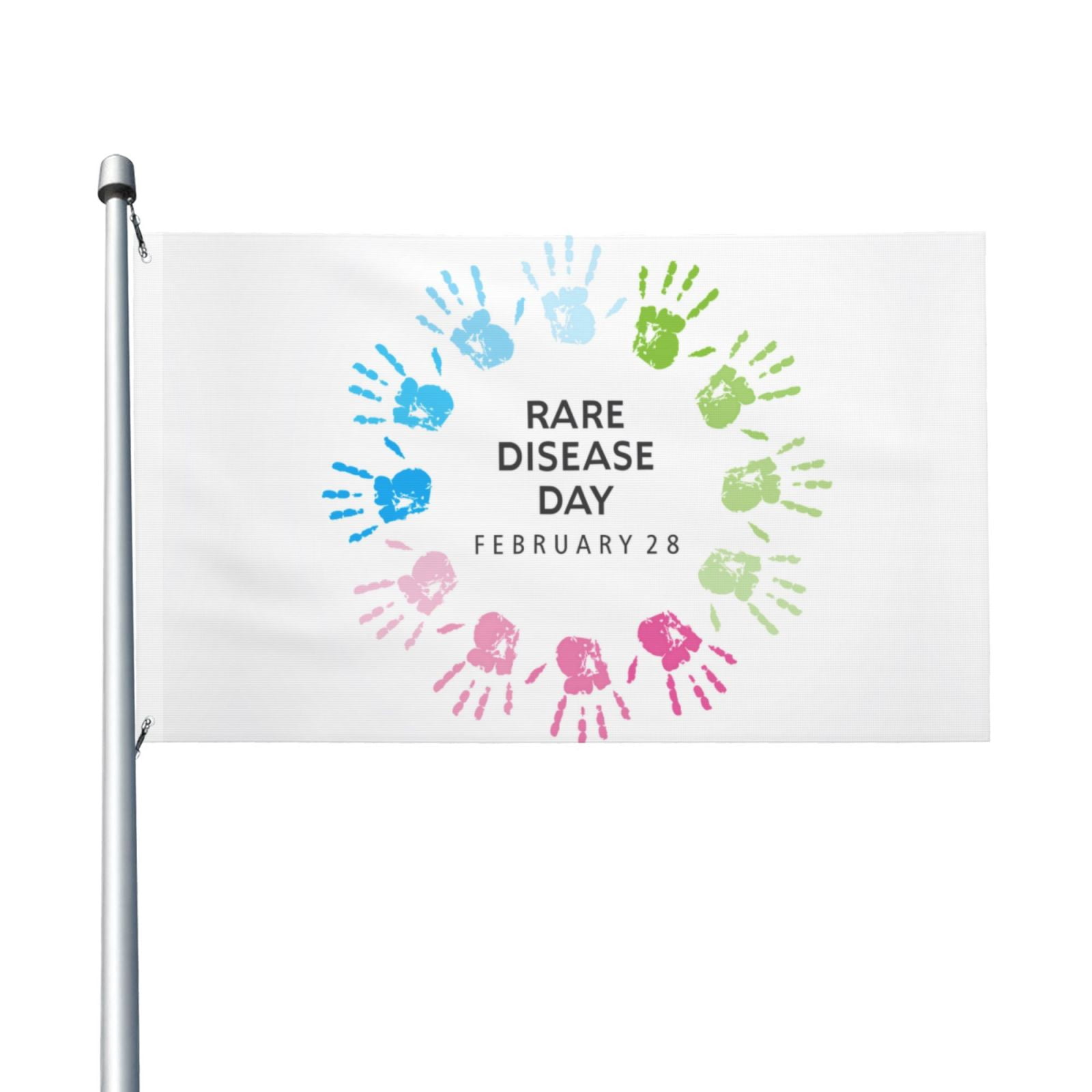 BQQLLBD RARE DISEASE Awareness Day Garden Flags 3 x 5 ft Polyester Flag ...