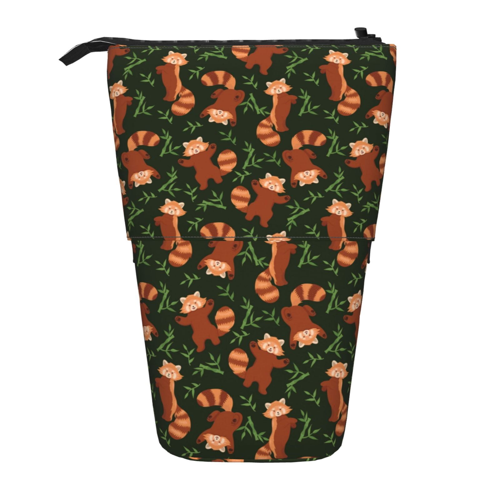 BQQLLBD Red Panda and Bamboo Leaves Pattern Pencil Case Cosmetic Bag ...