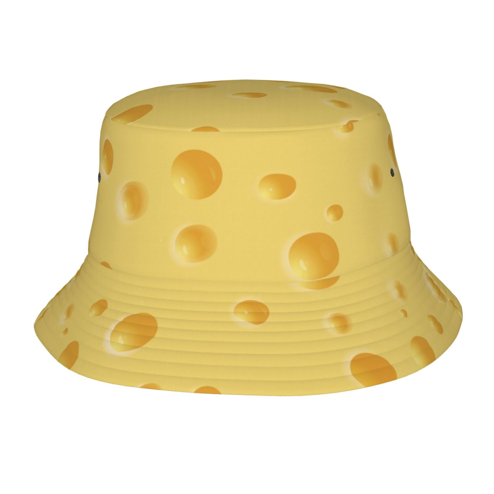 BQQLLBD Yellow Chee-se Pattern Bucket Hats for Men Women Beach Sun Hat ...
