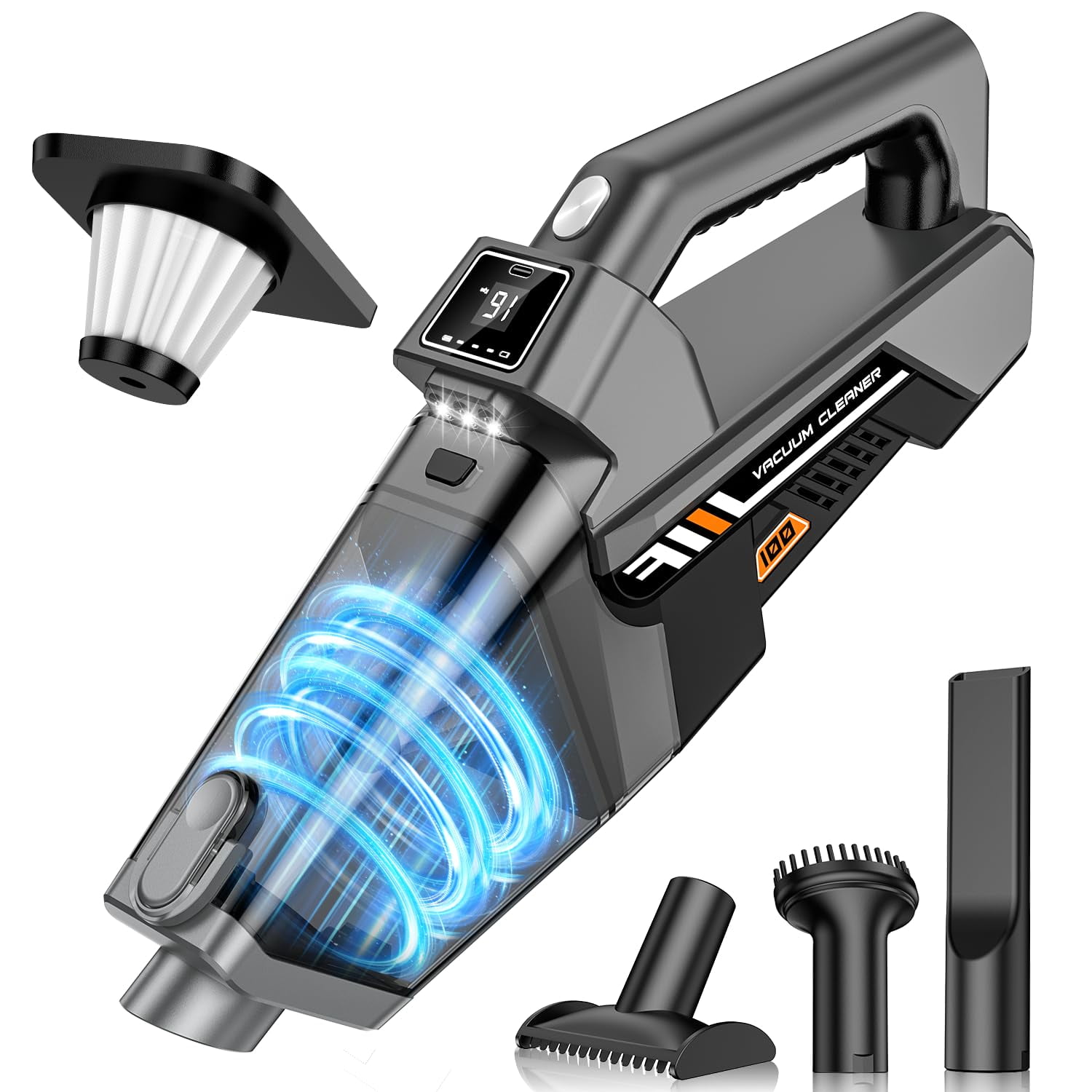 BQYPOWER Handheld Vacuum Cordless, 16KPA Powerful Suction Hand Held ...