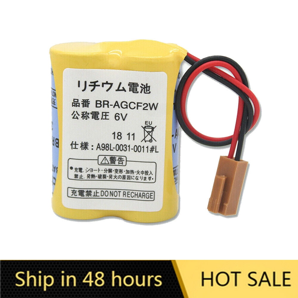 BR-AGCF2W 6V PLC Battery with Brown Plug For FANUC A98L-0031-0011 CNC ...