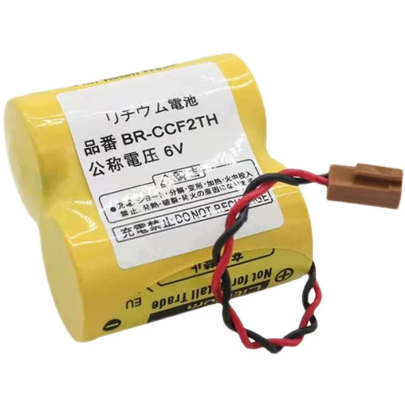 BR-CCF2TH 6V 5000mah Battery with Brown Plug for Fanuc A98L-0001-0902/A98L-0031-0006 PLC Back ...