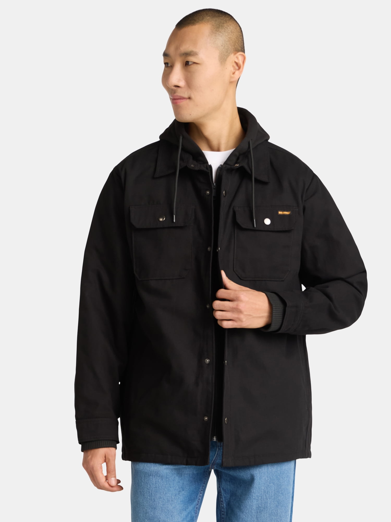 Brahma Men's and Big Men's Hooded Shirt Jacket, Midweight, Sizes S-3XL ...