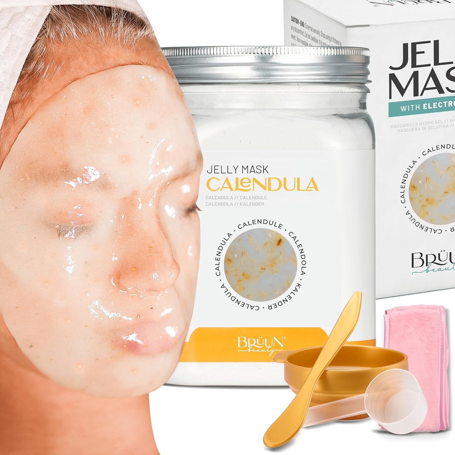BRÜUN Jelly Mask Jar Calendula Peel-Off Face Care Rubber Mask | 23 fl ...