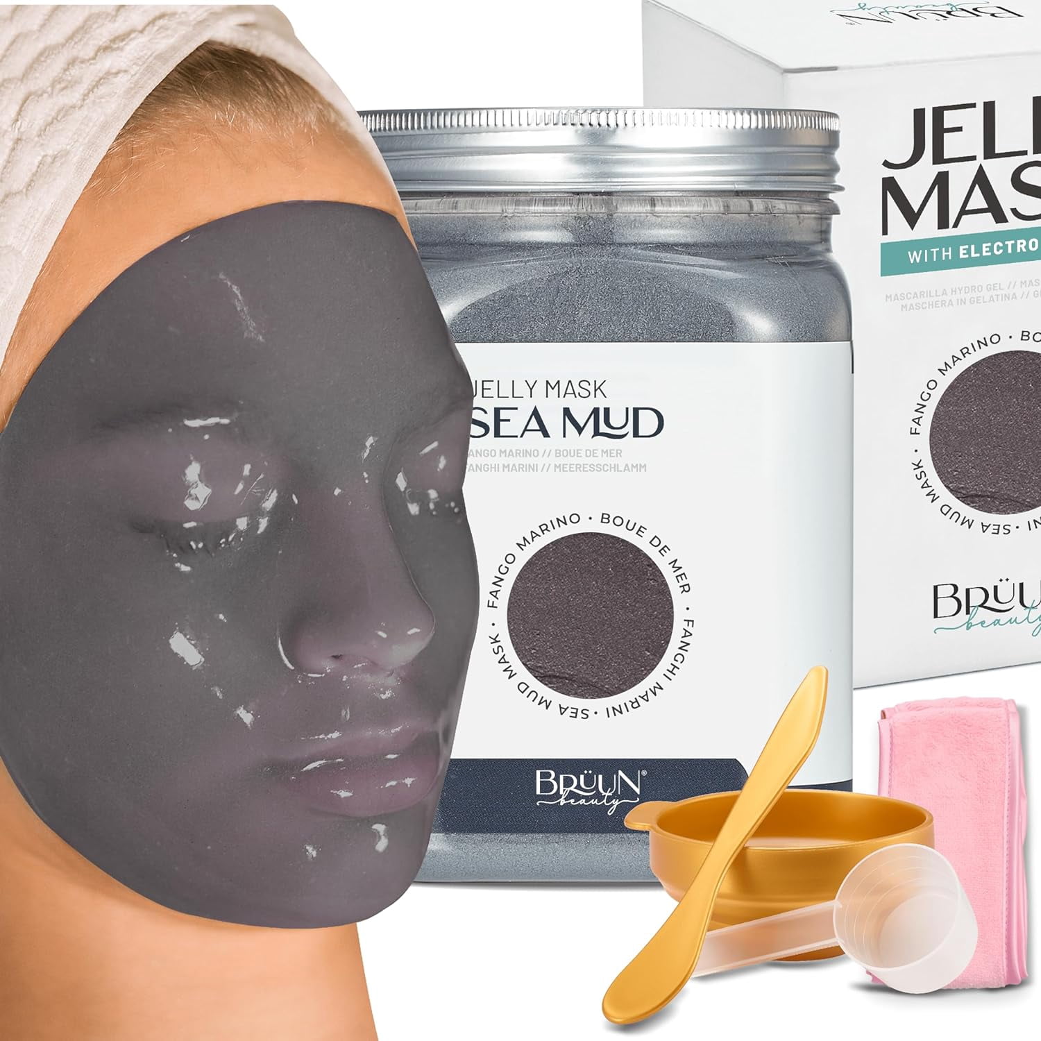 BRÜUN Jelly Mask Jar Sea Mud Peel-Off Face Care Rubber Mask | 23 fl oz ...