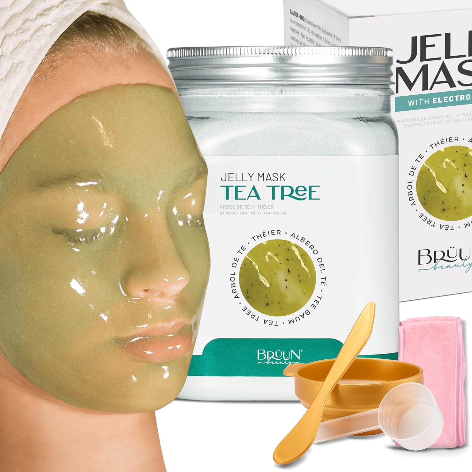 BRÜUN Peel-Off Tea Tree Jelly Mask Jar Face Care Rubber Mask | 23 fl oz ...