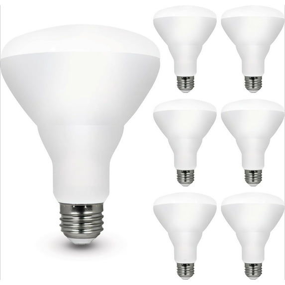 BR30 3500K LED Bulbs 6-Pack -100W Equiv 1400 Lumens Dimmable 80 CRI ...