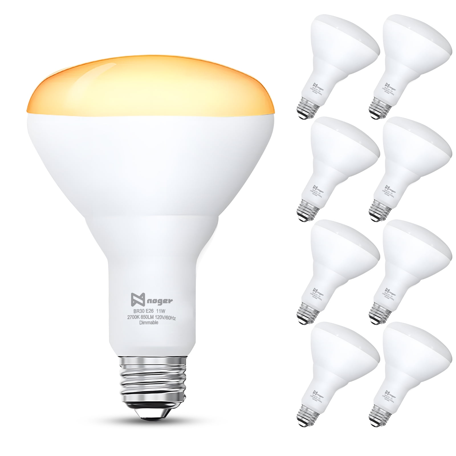 BR30 LED Bulbs 8 Pack, 65W Equivalent, 2700K Soft White, Dimmable ...