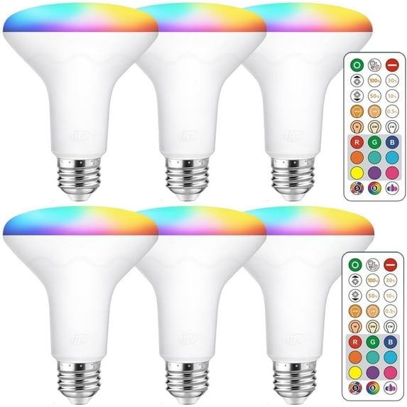 BR30 LED Flood Light Bulbs, Color Changing Light Bulbs, 5 Color ...