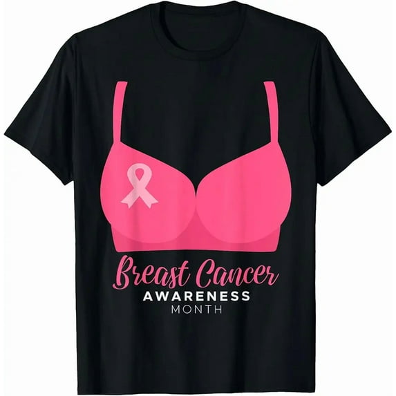 BRA Breast Cancer Awareness Month Wear Pink Ribbon October T-Shirt ...
