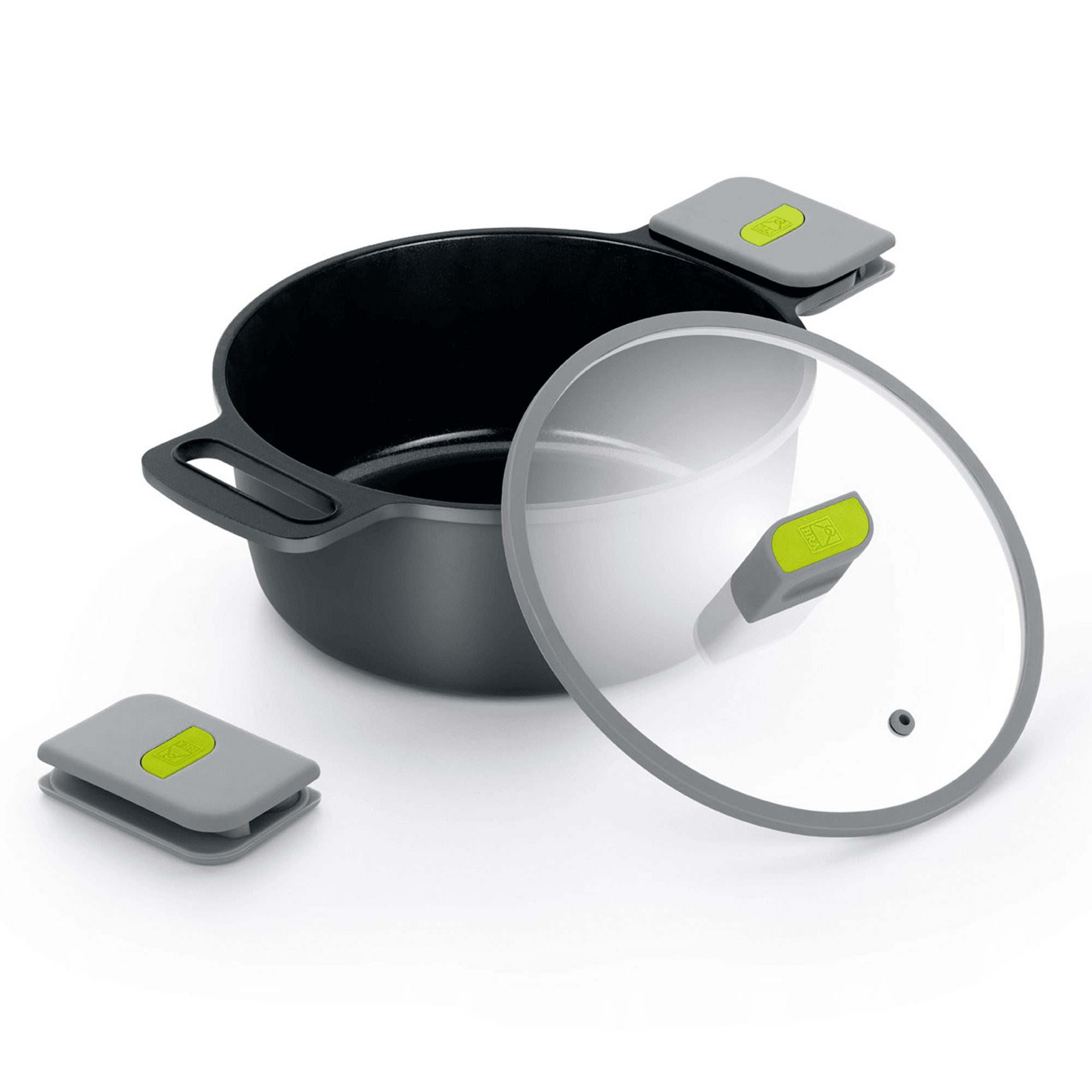 BRA COOKWARE Life Ceramic Nonstick Stock Pot w/ Glass Lid | 8 Inch 3.2 ...