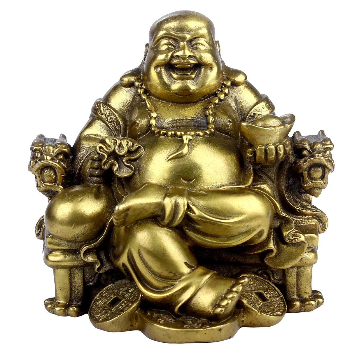 BRABUD Feng Shui Handmade Maitreya Laughing Buddha Statue Sitting on ...
