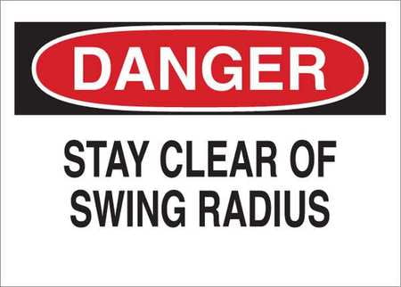 brady 60508 danger sign,stay clear of swing radius g1975675 - Walmart.com