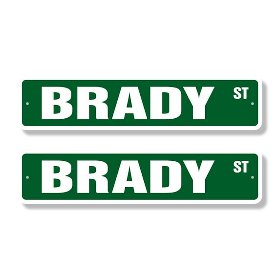 BRADY Classic Street Sign (2 Pack) Childrens Name Room Sign Road Sign ...