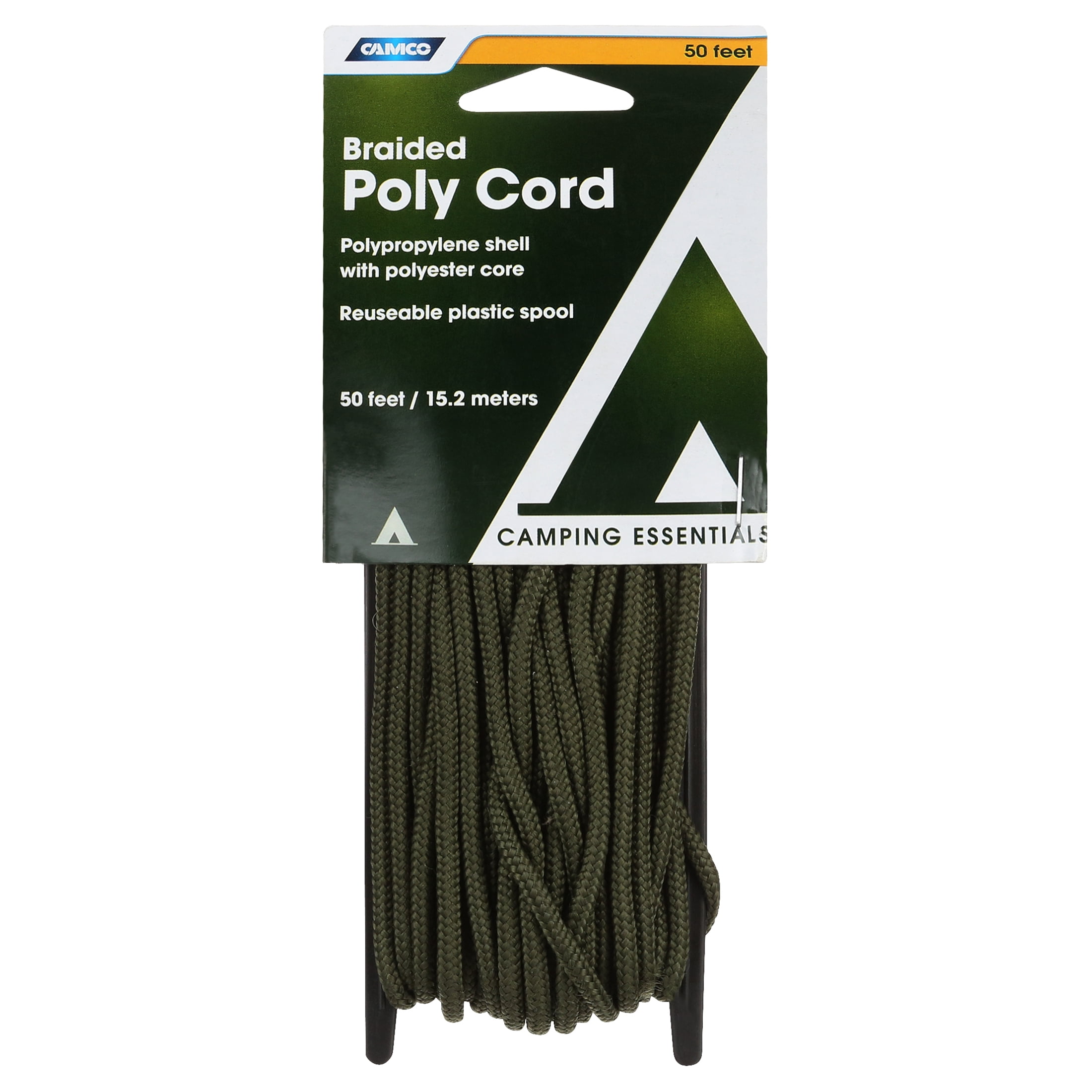 BRAIDED POLY CORD, 50FT, GREEN - Walmart.com