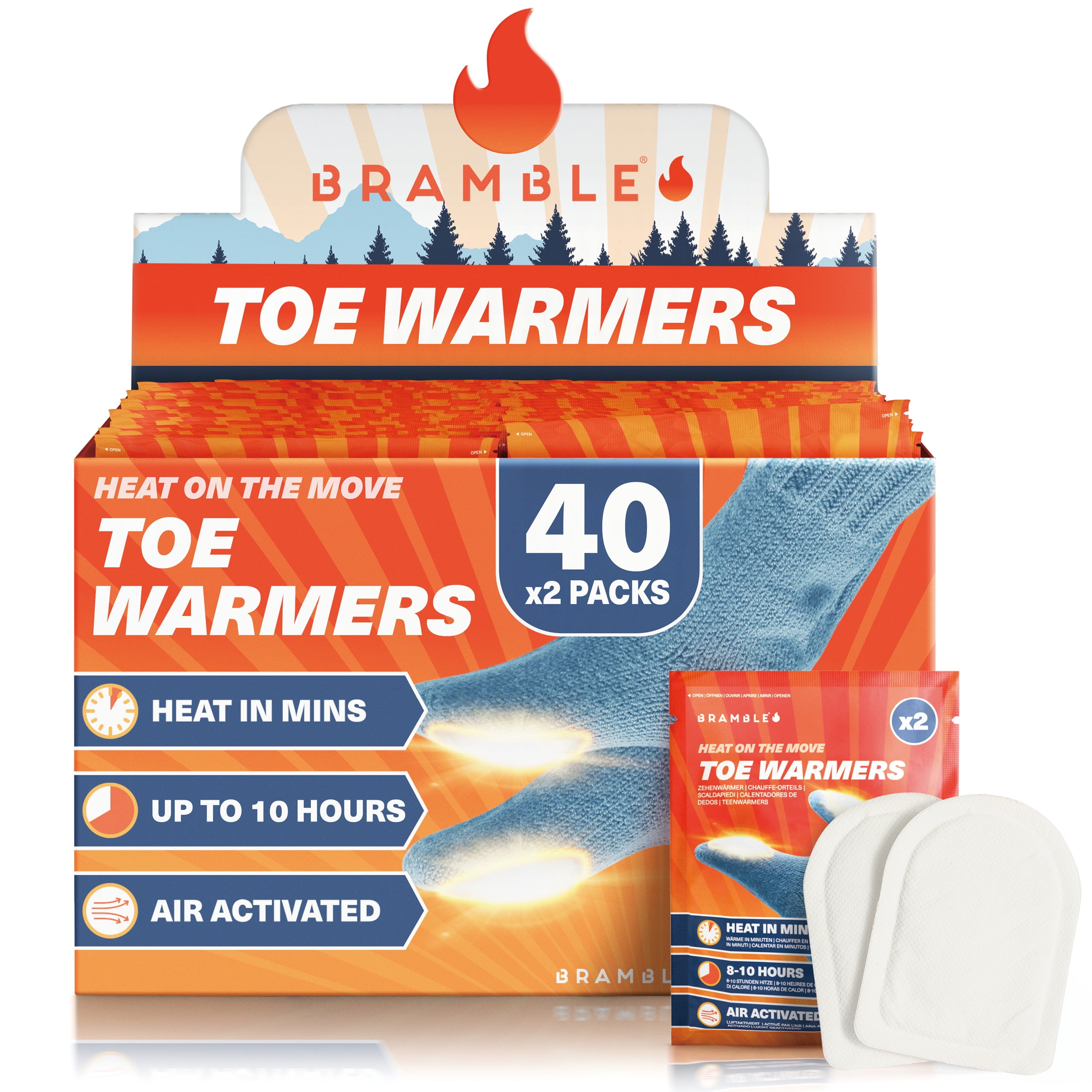 BRAMBLE 80 Foot Warmers & Toe Warmers - Disposable Air Activated ...