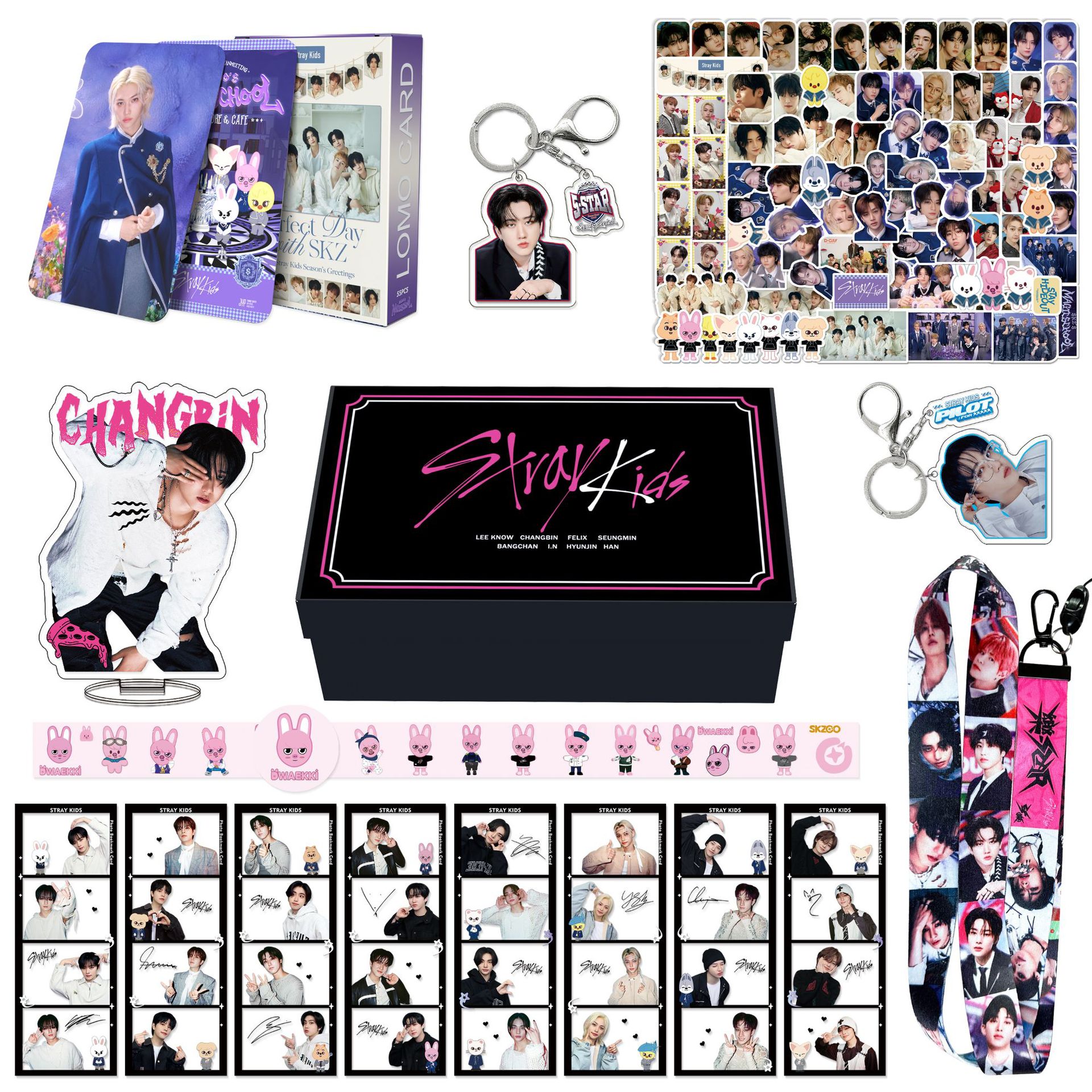 BRAND NAME KAIZUKICHIN KPOP Stray Kids gift box FELIX Lee Minho Hwang ...