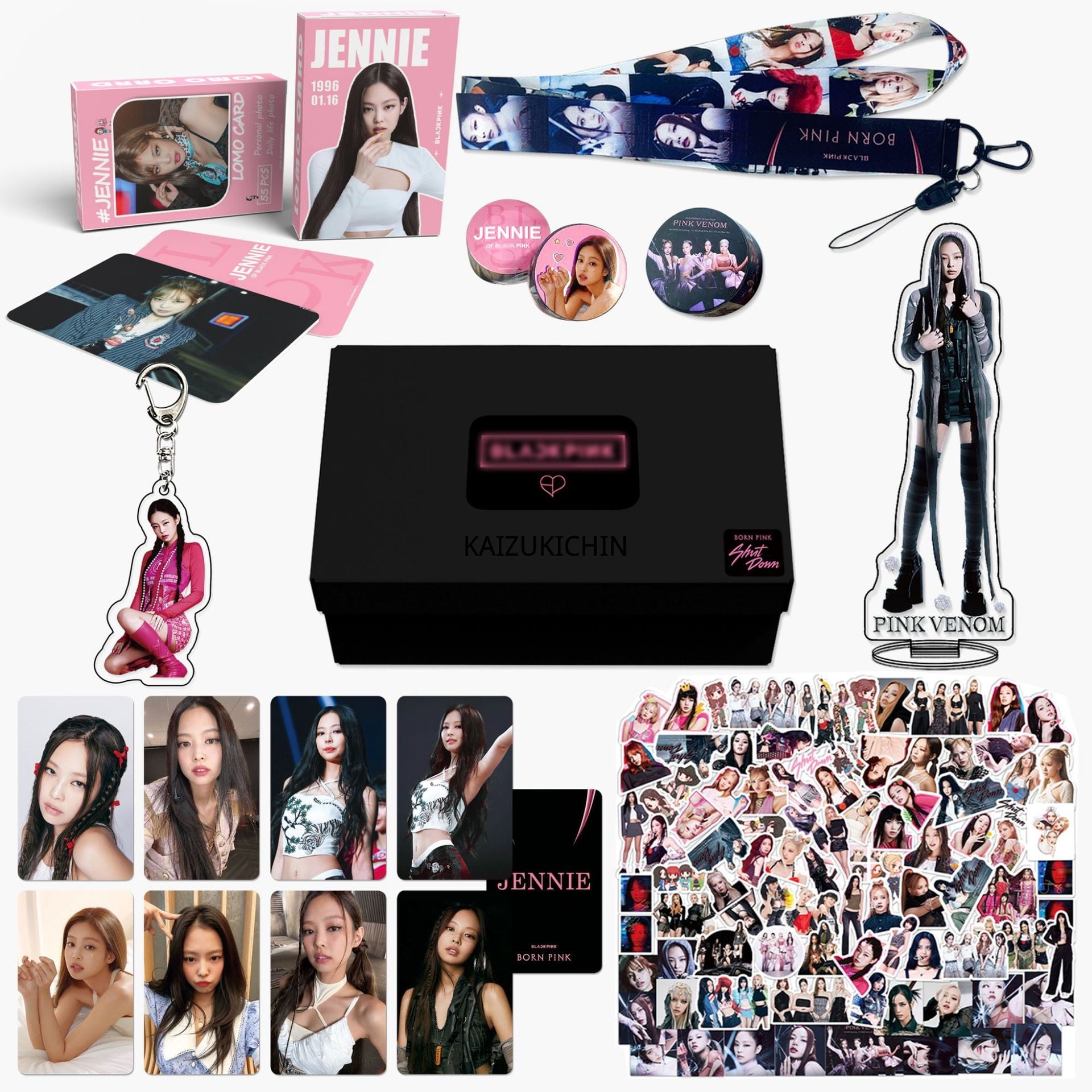 BRAND NAME KAIZUKICHIN KPOP black pink ink gift box jisoo ROSE personal ...