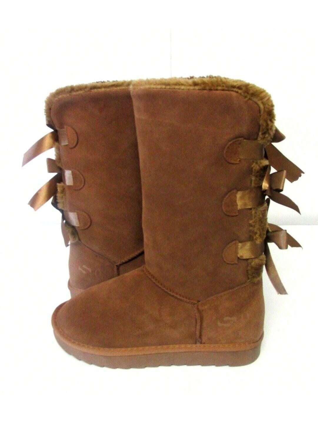 BRAND NEW WOMEN CLASSIC THREE BOWS TALL BOOT TAN 4561 ORIGINAL ...