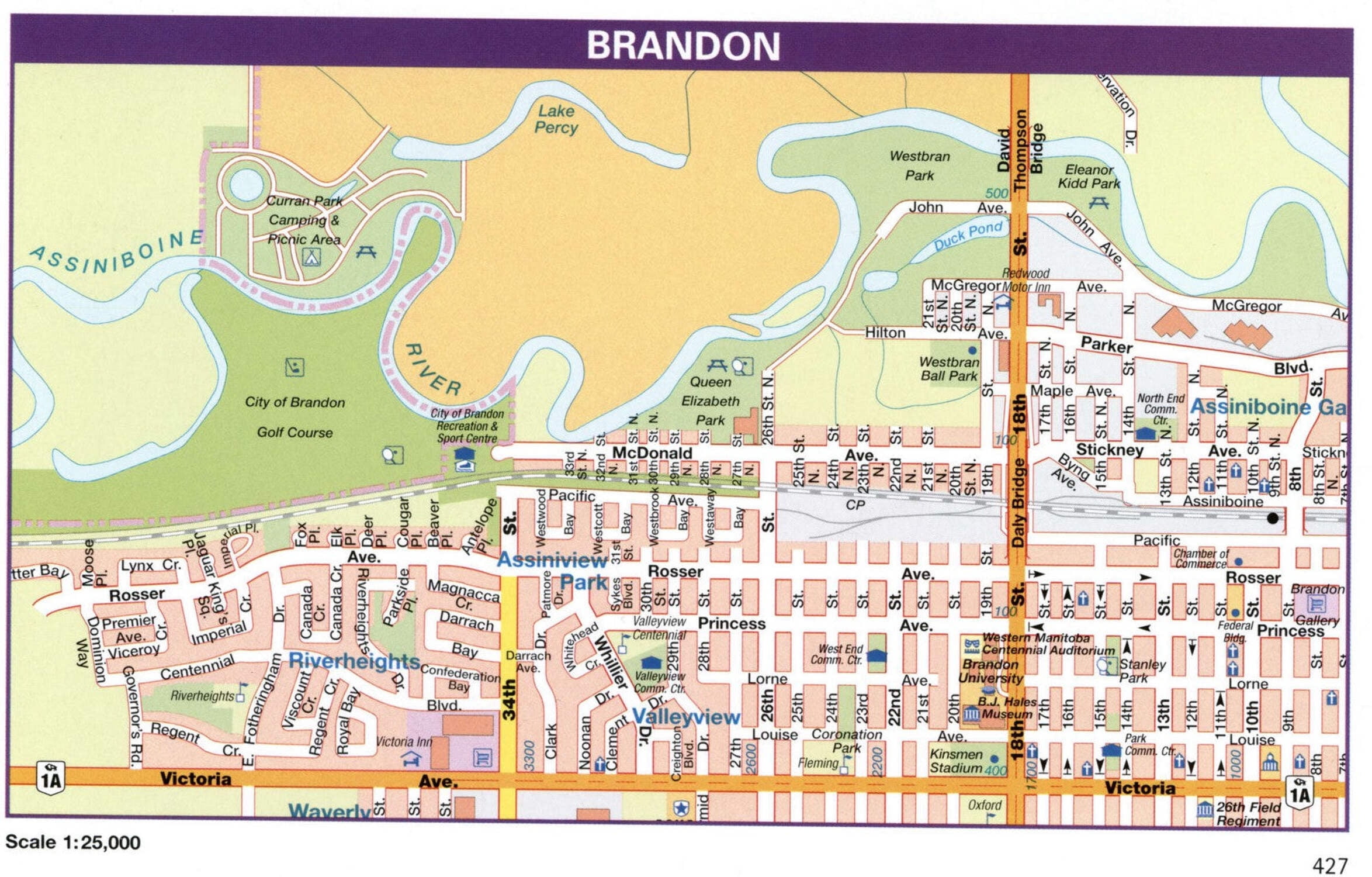 Brandon Manitoba Canada Map Glossy Poster Picture Photo Print Banner ...