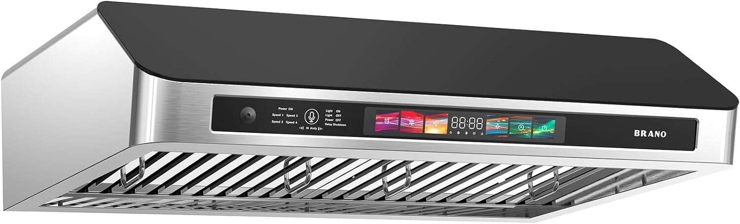 BRANO 30 Inch Under Cabinet Range Hood with Voice/Gesture/Touch Control ...