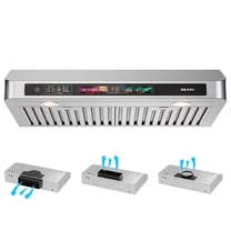 30 In. 900 CFM Ducted Under Cabinet Range Hood In Black Stainless Steel ...
