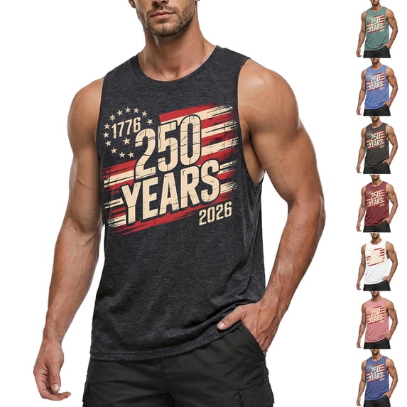 BRANROY 4th of July Mens Tank Tops - Sleeveless 4th of July Shirts for ...