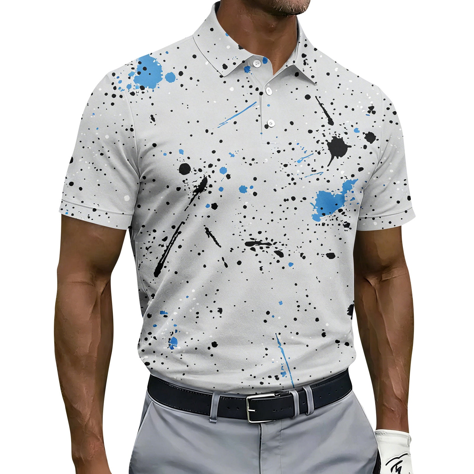 BRANROY Colorful Polo Shirts for Men - Summer Tropical Print Breathable ...