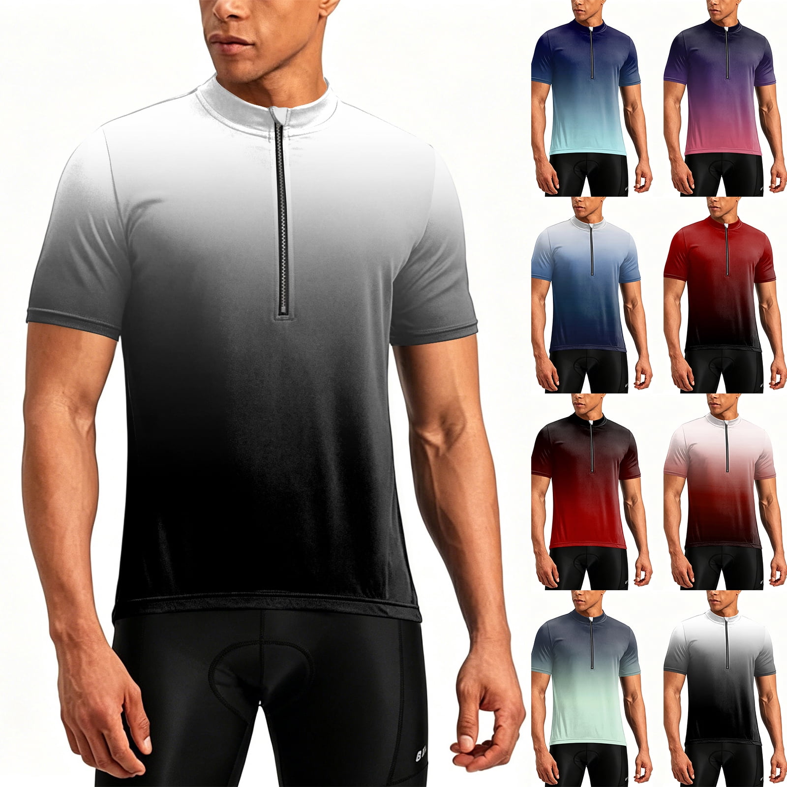 BRANROY Cycling Jersey Men Short Sleeve - Moisture Wicking Printed Half ...