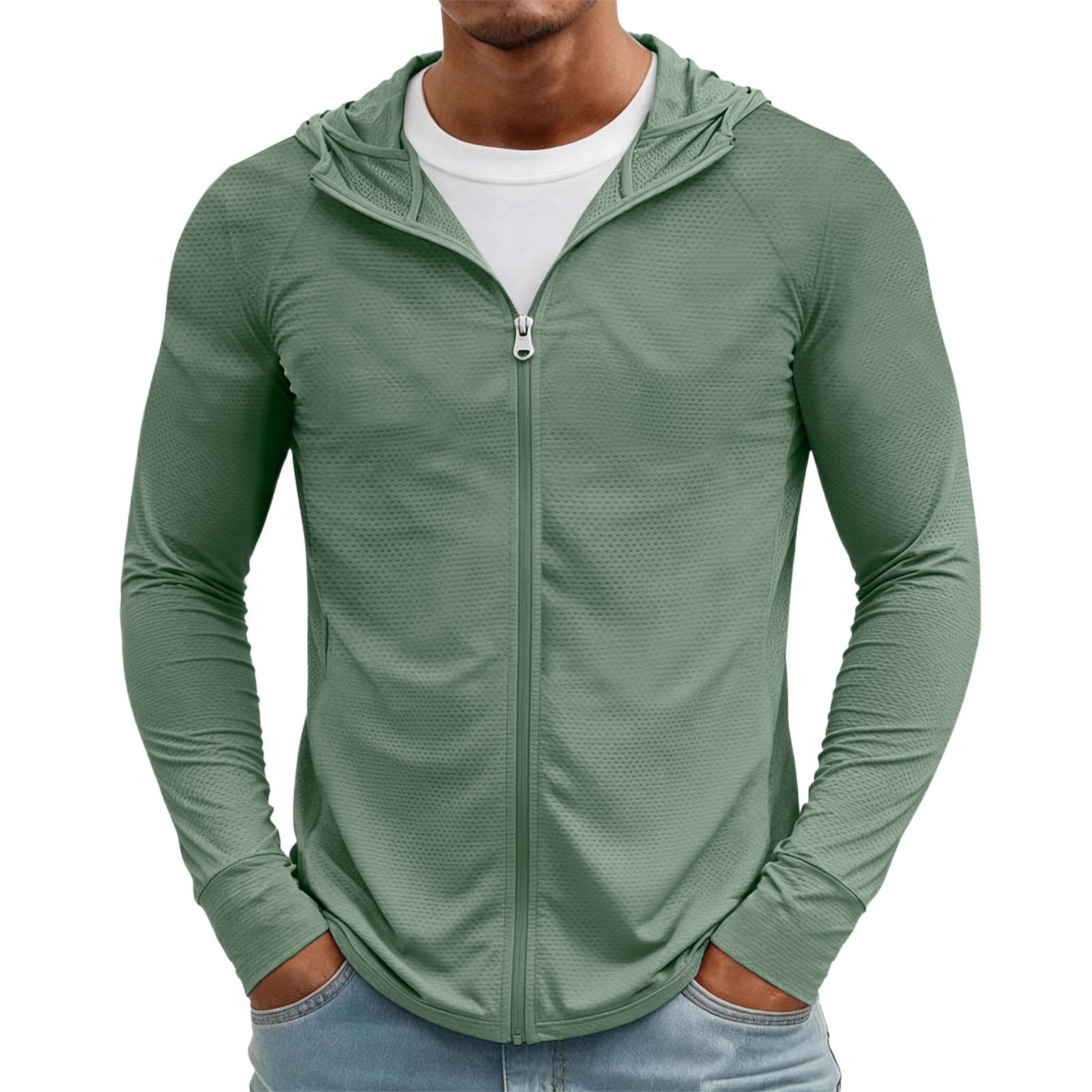 BRANROY Fishing Shirts for Men - Lightweight UV Zip Up Hooded Jacket ...