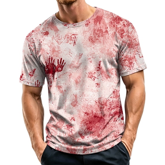 BRANROY Funny Halloween Mens Shirts - Round Neck Short Sleeve Tshirts ...