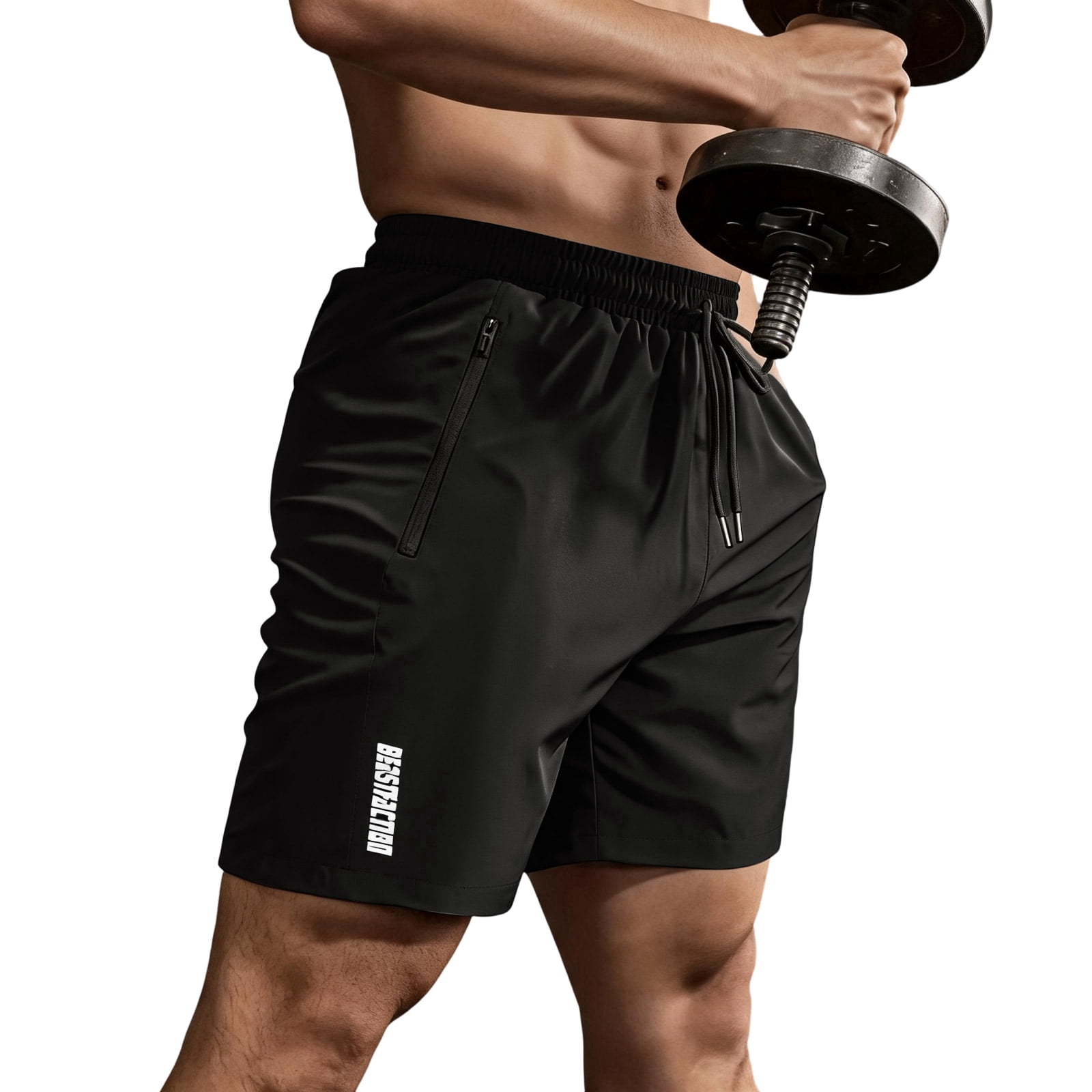 BRANROY Men's Lightweight Workout Shorts - Zipper Pockets Breathable ...