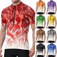 BRANROY Men's Bike Jersey Short Sleeve - Printed Half Zip Crew Neck ...