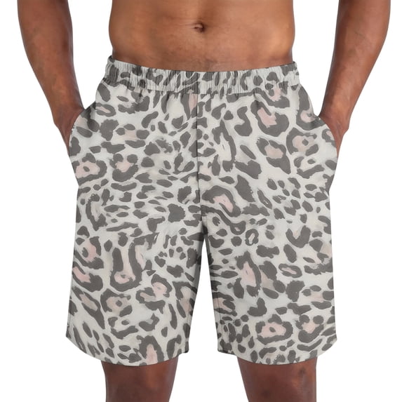 BRANROY Men's Casual Leopard Pattern Shorts - Breathable Sport Shorts ...