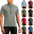 BRANROY Men's Cycling Jersey Short Sleeve - Solid Half Zip Crew Neck ...