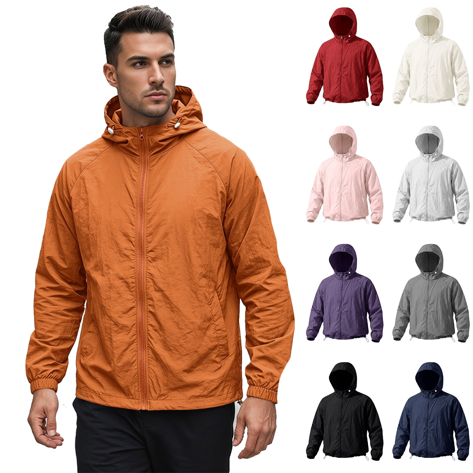 BRANROY Men's Ice Silk Cooling Hoodie - Solid Color UPF50+ UV ...