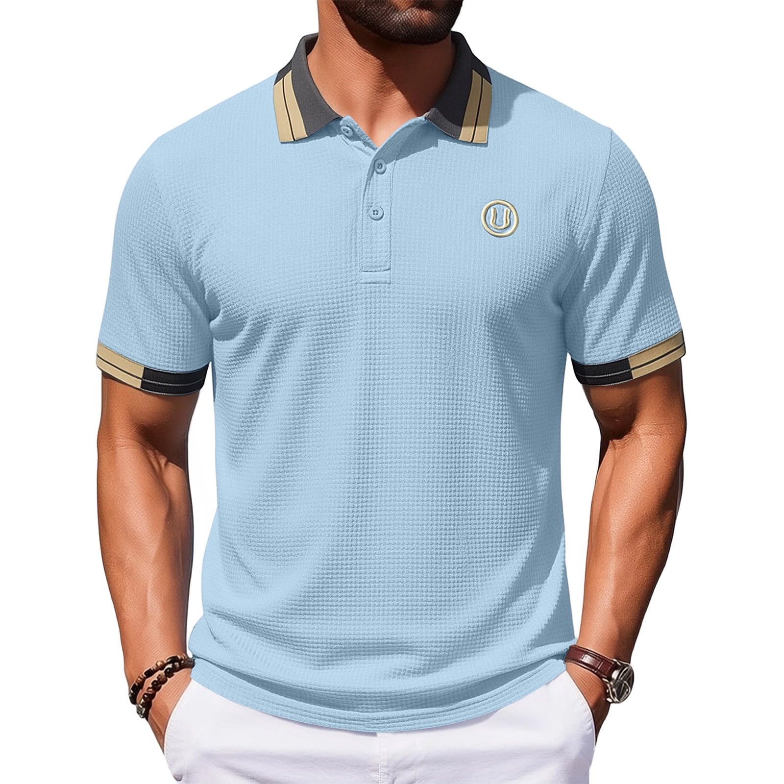 BRANROY Men's Ice Silk Polo Shirts - Ultra Cooling Lightweight ...
