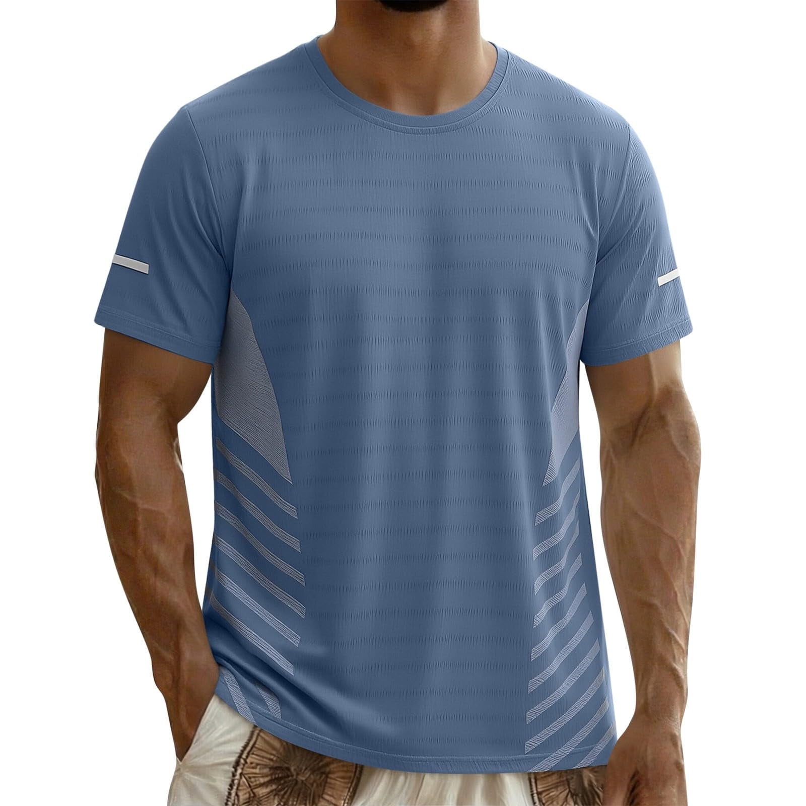 BRANROY Men's Ice-Silk Short Sleeve Quick-Dry Mesh T-Shirt ...
