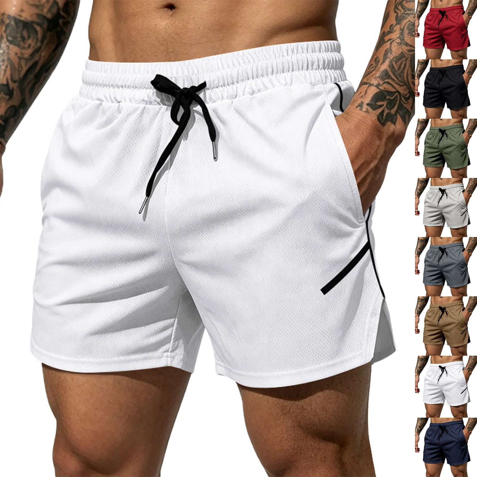 BRANROY Men's Mesh Breathable Gym Shorts - Lightweight Quick-Dry ...