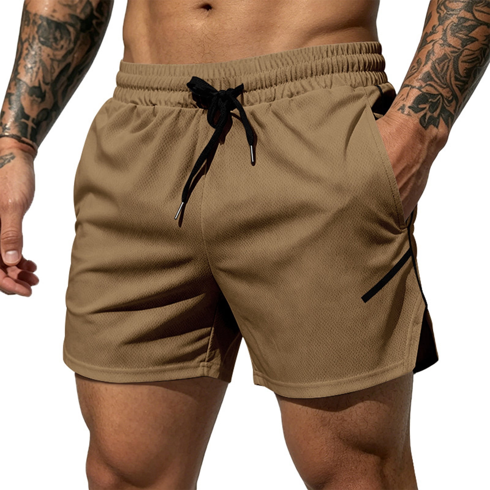 BRANROY Men's Sport Mesh Shorts - Breathable Elastic Waist Training ...
