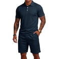 BRANROY Men's Summer Outfits 2 Piece - Loose Fit Polo Short Set ...