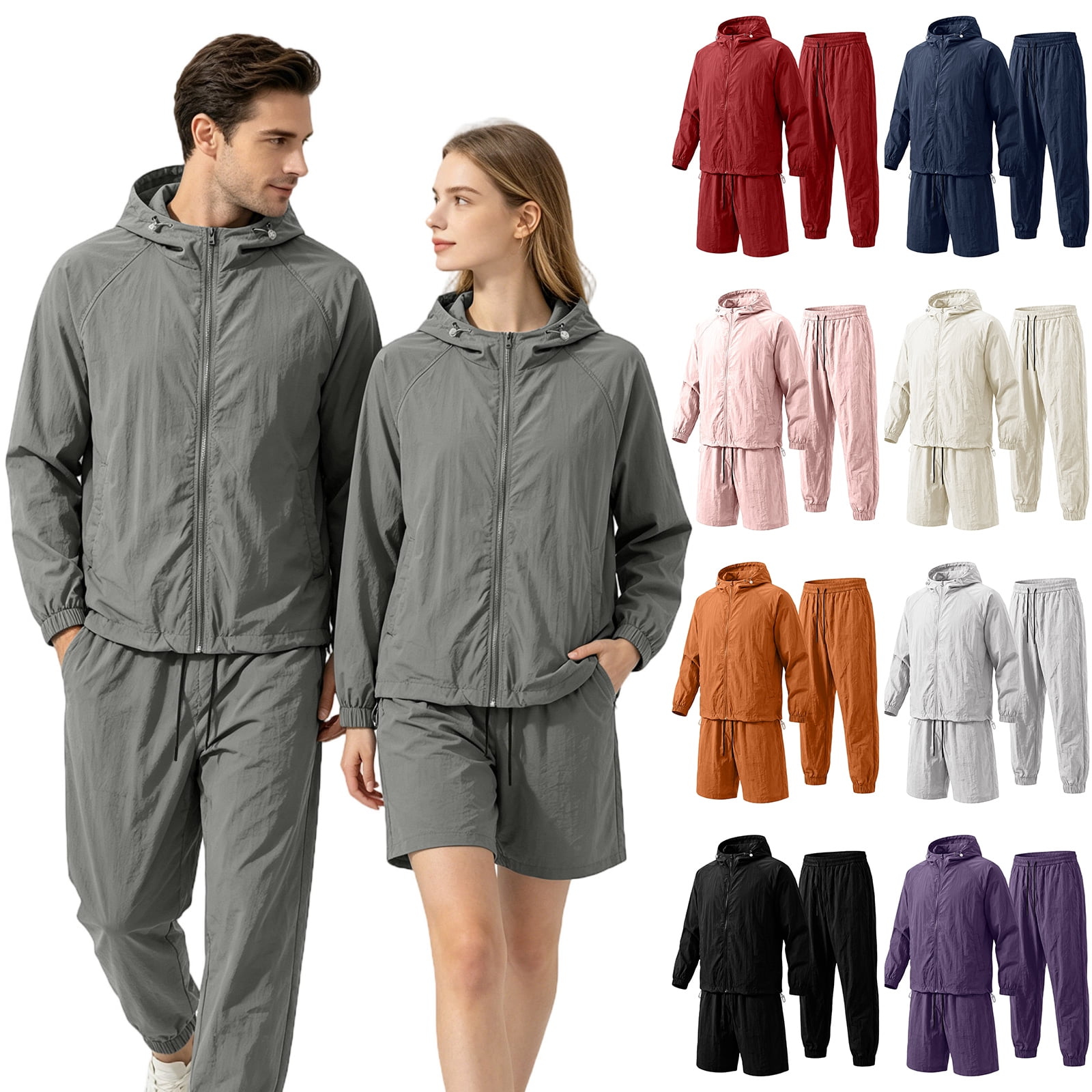 BRANROY Men's Summer Outfits UPF 50+ - Ice Silk Three Piece Set with ...