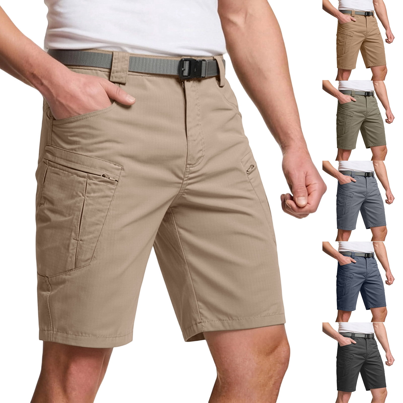 BRANROY Men's Water Resistant Cargo Shorts - Stretch Tactical Multi ...