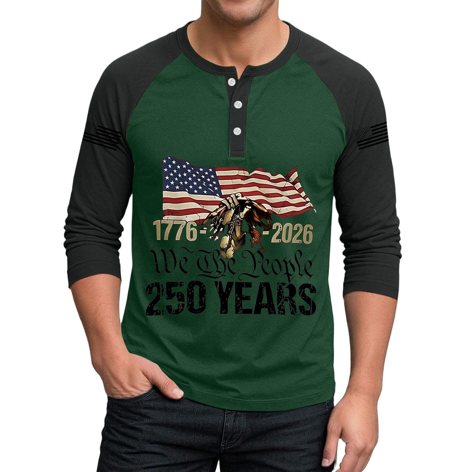 BRANROY Mens 250th Anniversary America Shirt - We The People 250 Years ...